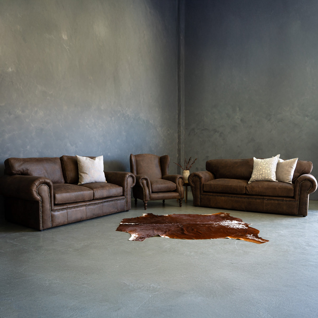 Namib Leather Wingback & Sofa Combo – Ouhout